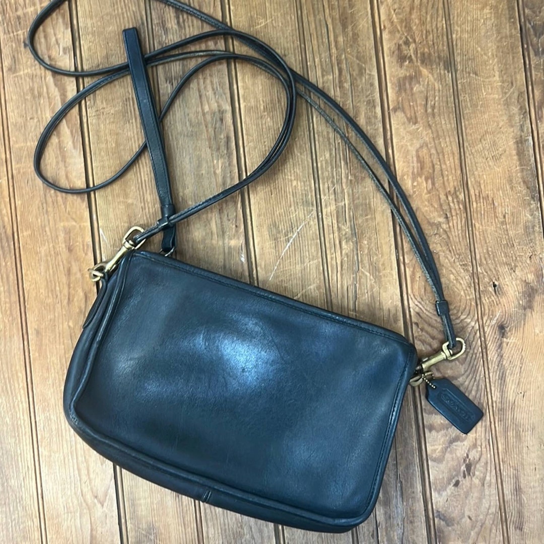 Vintage Black Leather Coach Bag 1970s Bonnie Cashin Crossbody - Etsy