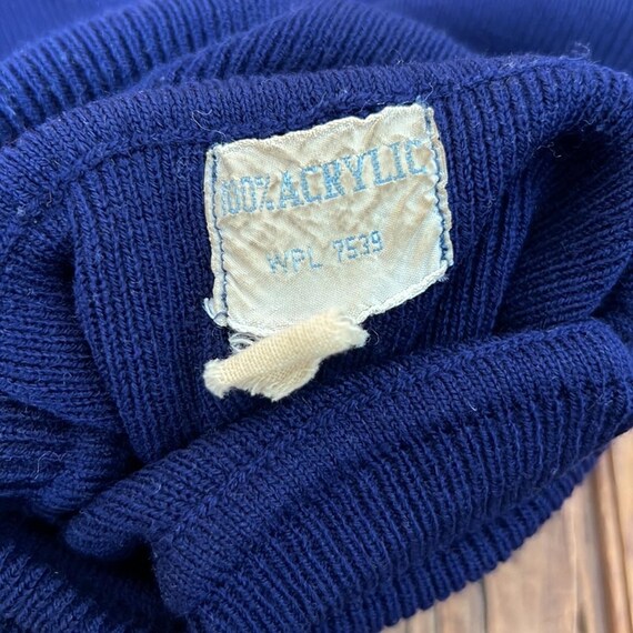 Women’s Vintage ribbed turtleneck sweater navy blue a… - Gem