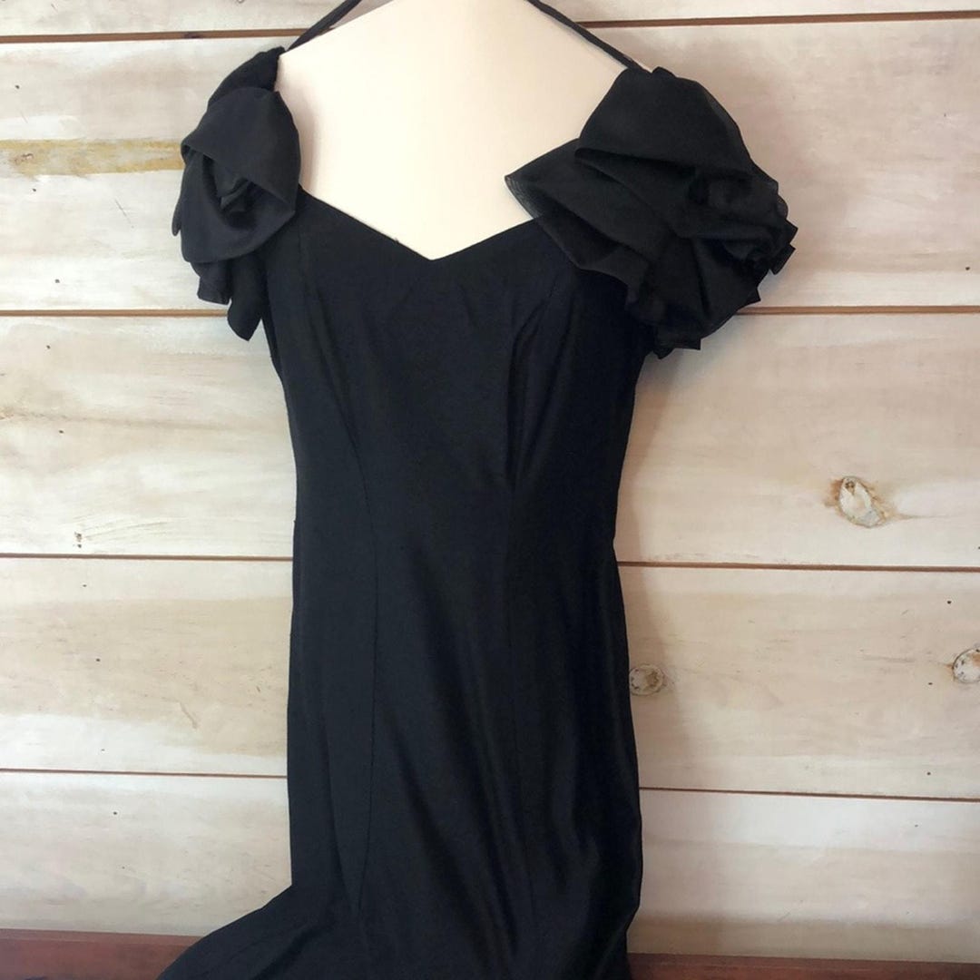 Vintage 90s Gown Elegant Classic Black Wedding Prom Formal Size 7/8 - Etsy