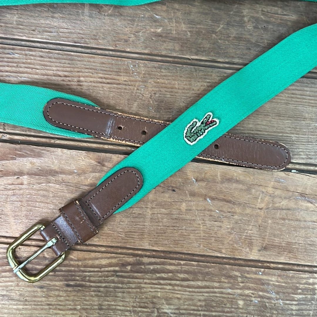 Vintage 1980s Men’s Lacoste Green Stretch Belt Size 32 - Etsy