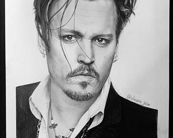 Johnny depp portrait | Etsy