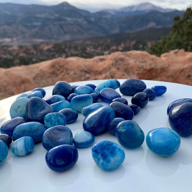 Blue Tumbled Stones - Etsy