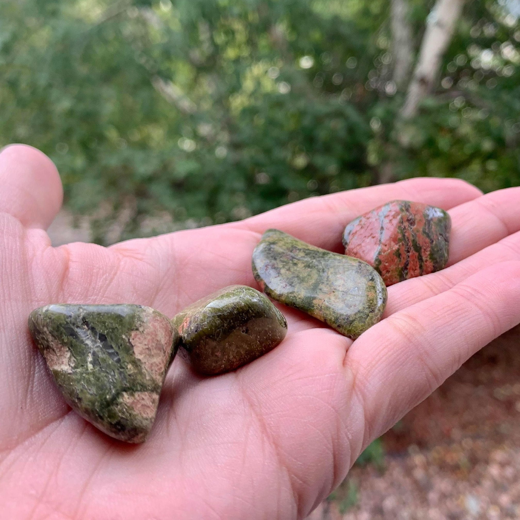 Tumbled Unakite | VISION STONE - Etsy