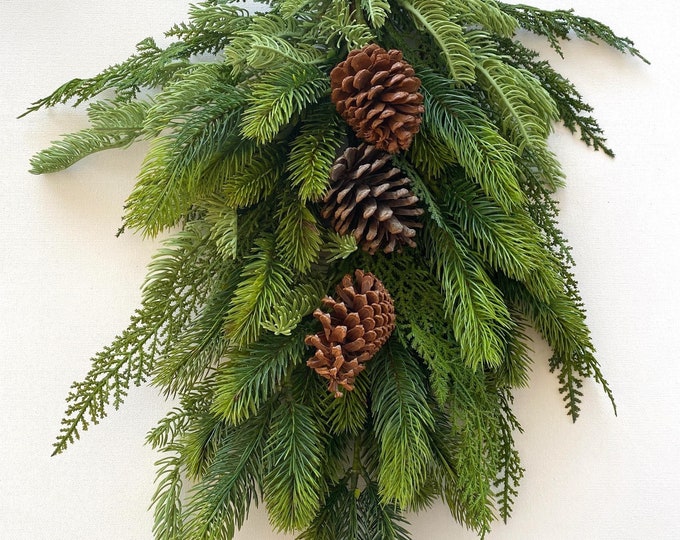 30 Pine Teardrop Swag, Artificial Teardrop Swag, Christmas Swag, Swag ...