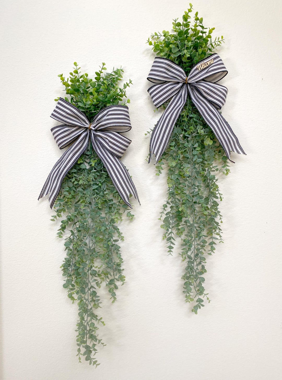 Eucalyptus Door Swag – Farmhouse Faux Greenery for Front Door, Wall, or ...