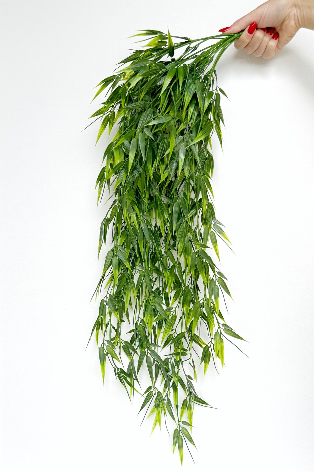 Hanging Bamboo Bush 32.5" - High Quality Artificial Hanging Plant ...