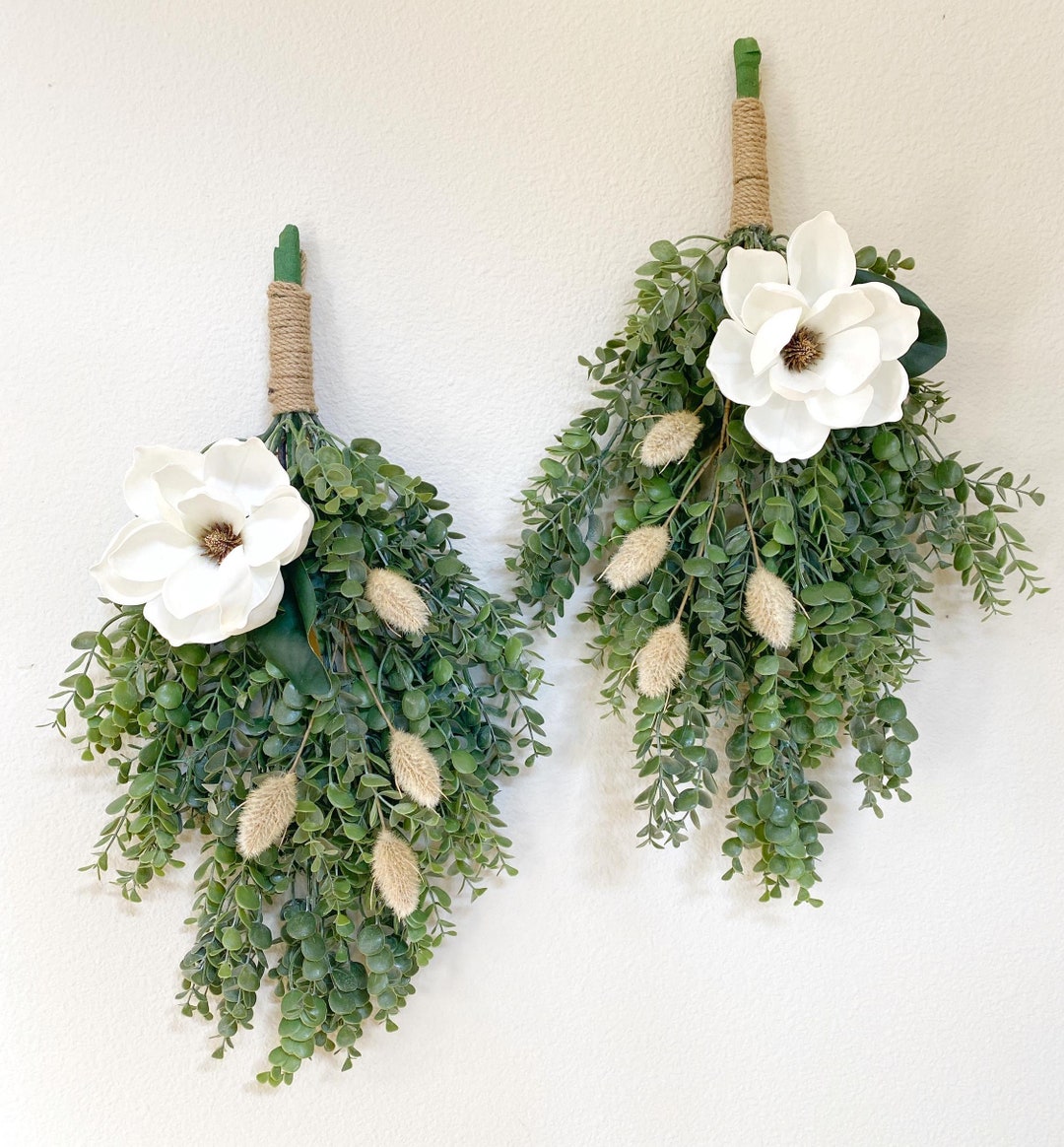 Magnolia & Eucalyptus Swag With Bunny Tails - High Quality Artificial ...