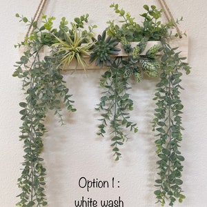 Artificial Wall Art Hanging Eucalyptus & Succulent Triangle Boho ...