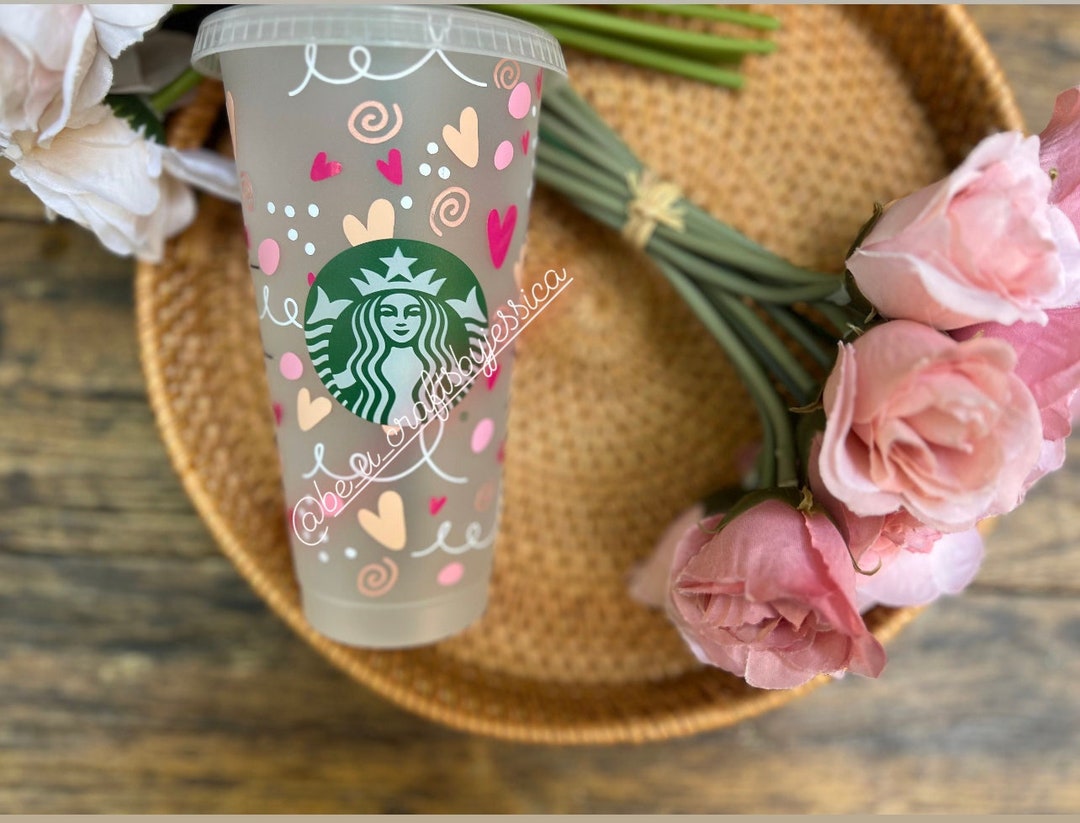 Heart Starbucks Cup Heart Cup Personalized Tumbler valentine Day ...