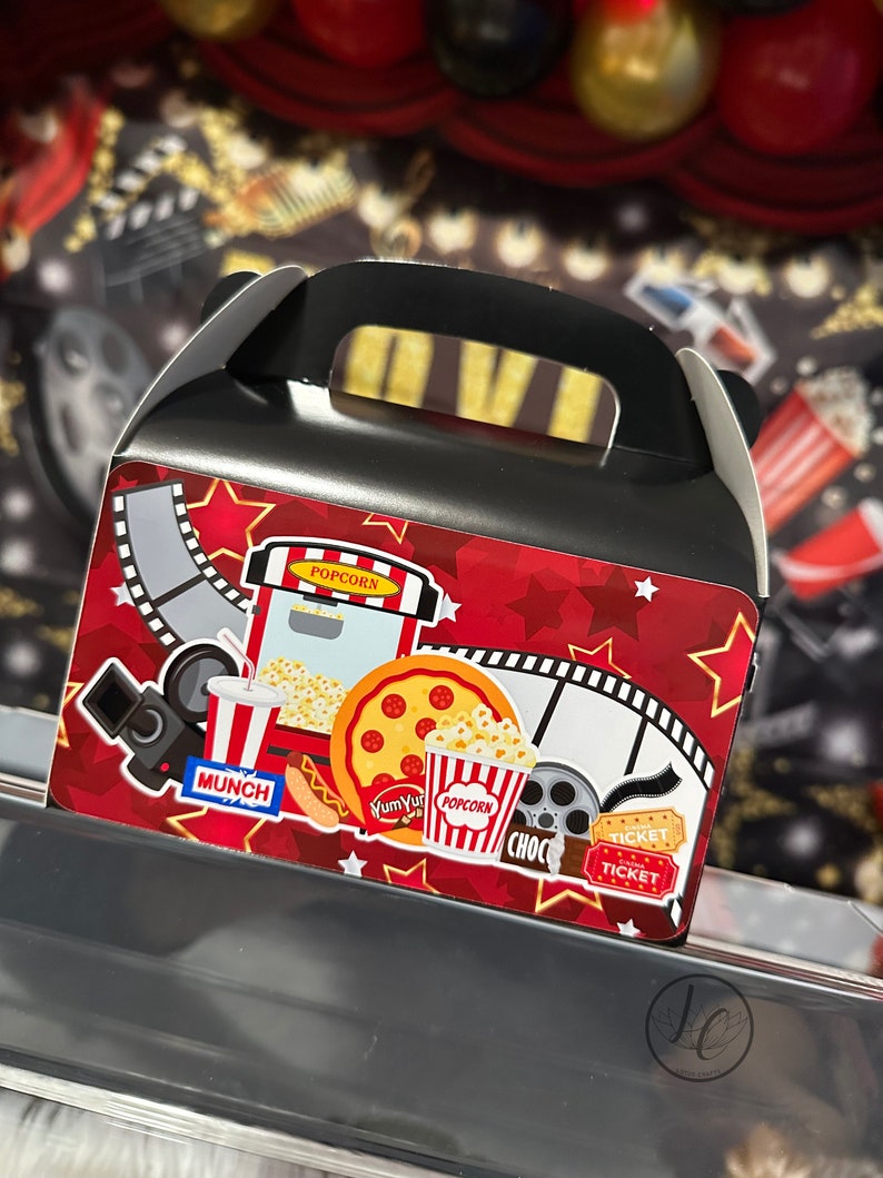 Movie Night Candy Boxes, Gable Boxes, Party Favor Boxes, Cinema Theme ...
