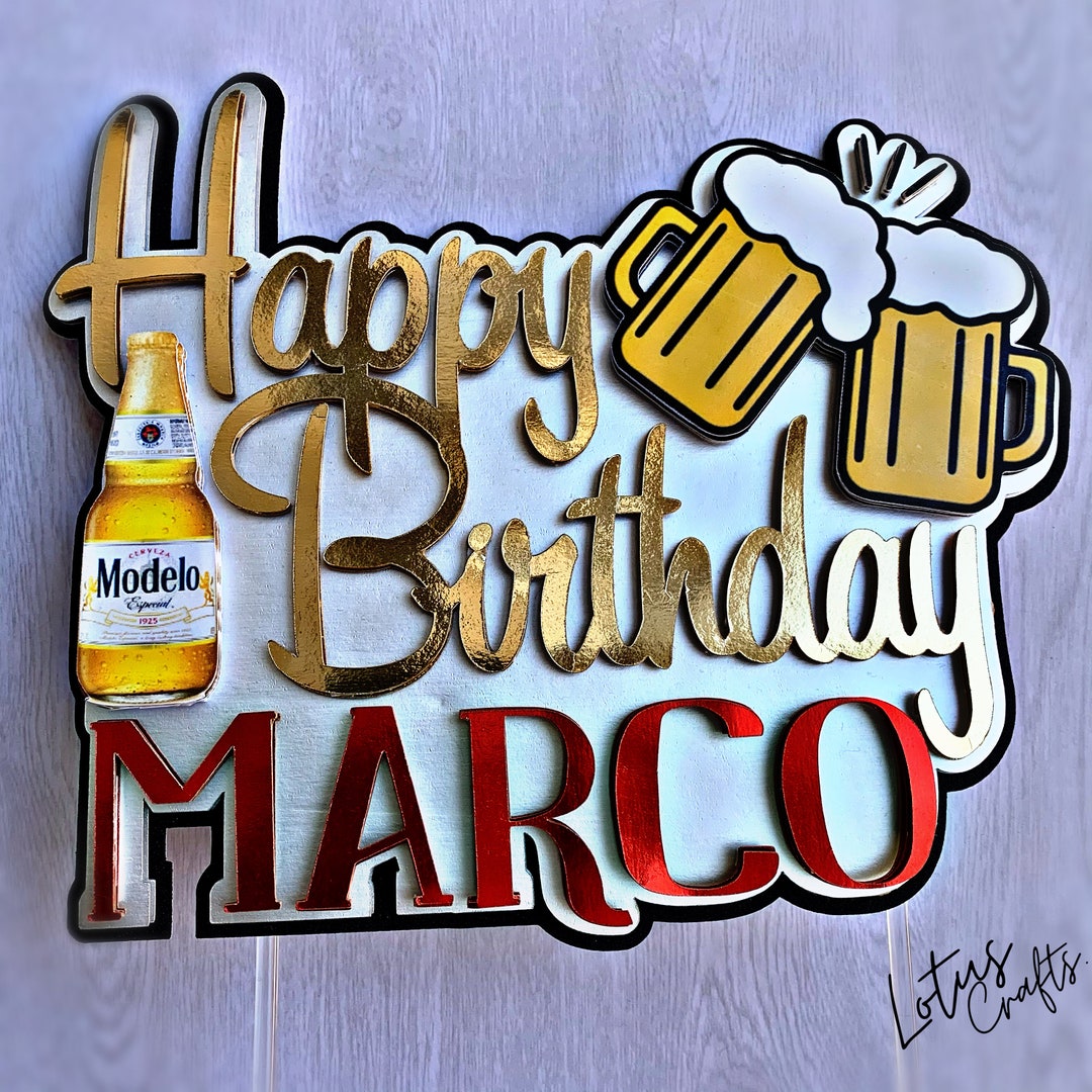 Beer Cake Topper - Etsy