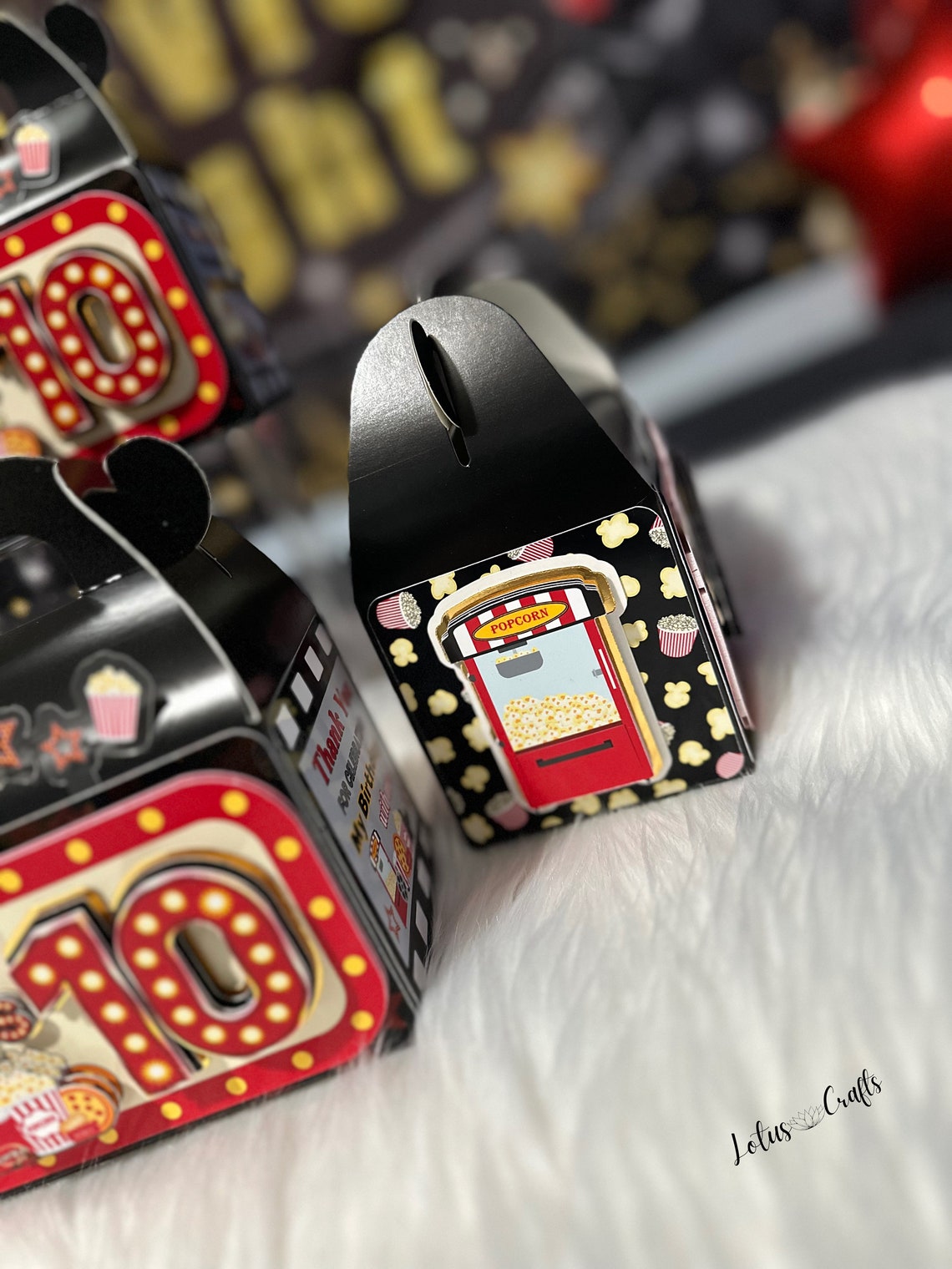 Movie Night Candy Boxes, Gable Boxes, Party Favor Boxes, Cinema Theme ...