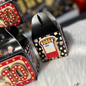 Movie Night Candy Boxes, Gable Boxes, Party Favor Boxes, Cinema Theme ...