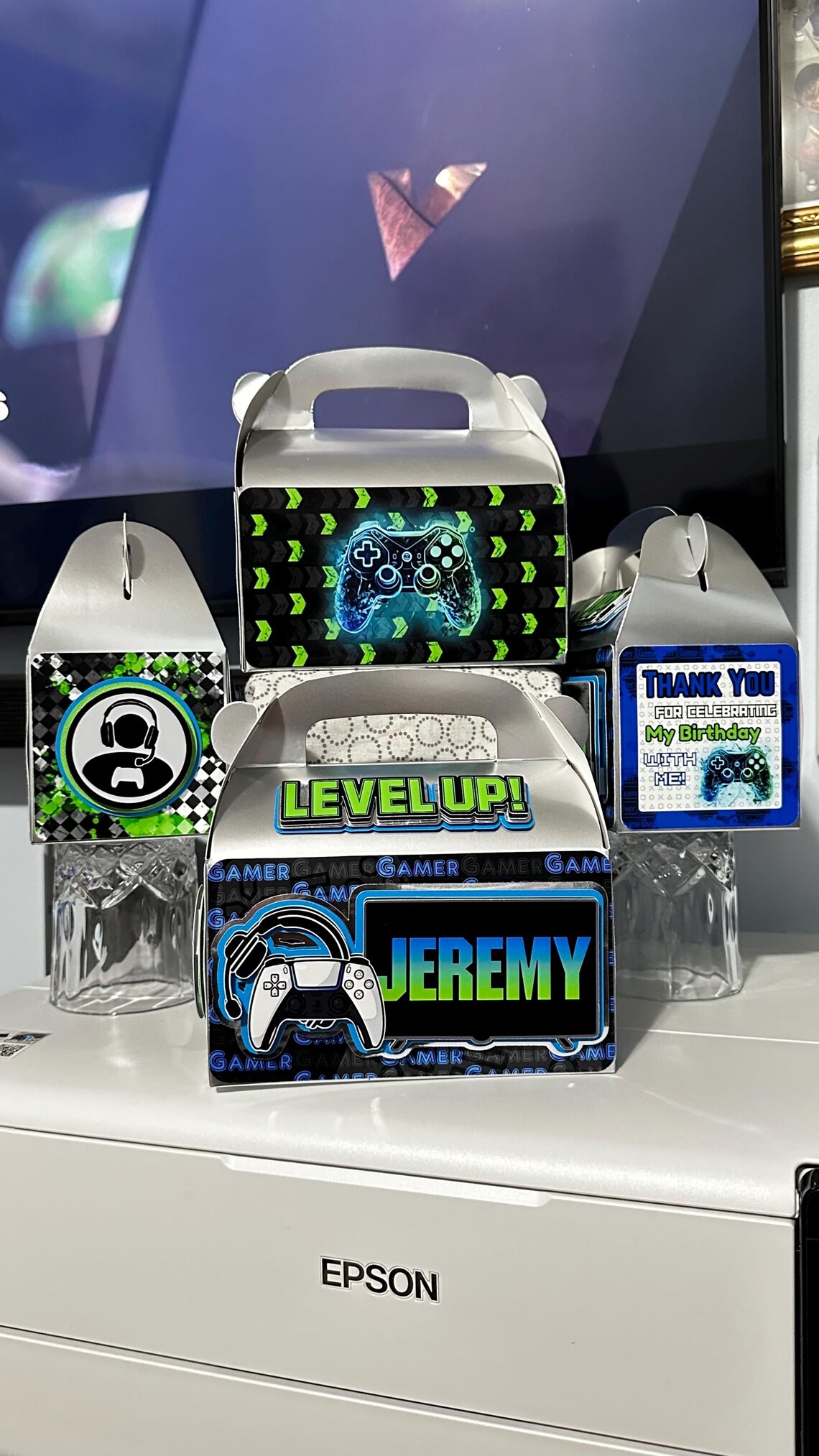 Gamer Gable Boxes, Level Up, Gaming Party, Gamer Party, Favor Boxes - Etsy