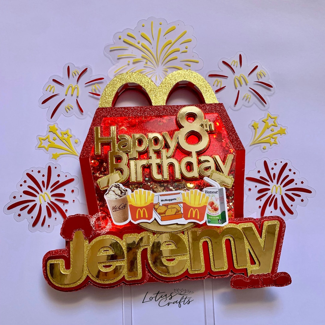 Mc&d’s Happy Meal Shaker Cake Topper Fast Food Cake Topper - Etsy