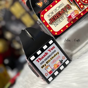Movie Night Candy Boxes, Gable Boxes, Party Favor Boxes, Cinema Theme ...