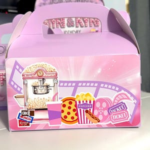 Pink and Purple Movie Night Candy Boxes, Gable Boxes, Party Favor Boxes ...