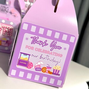 Pink and Purple Movie Night Candy Boxes, Gable Boxes, Party Favor Boxes ...