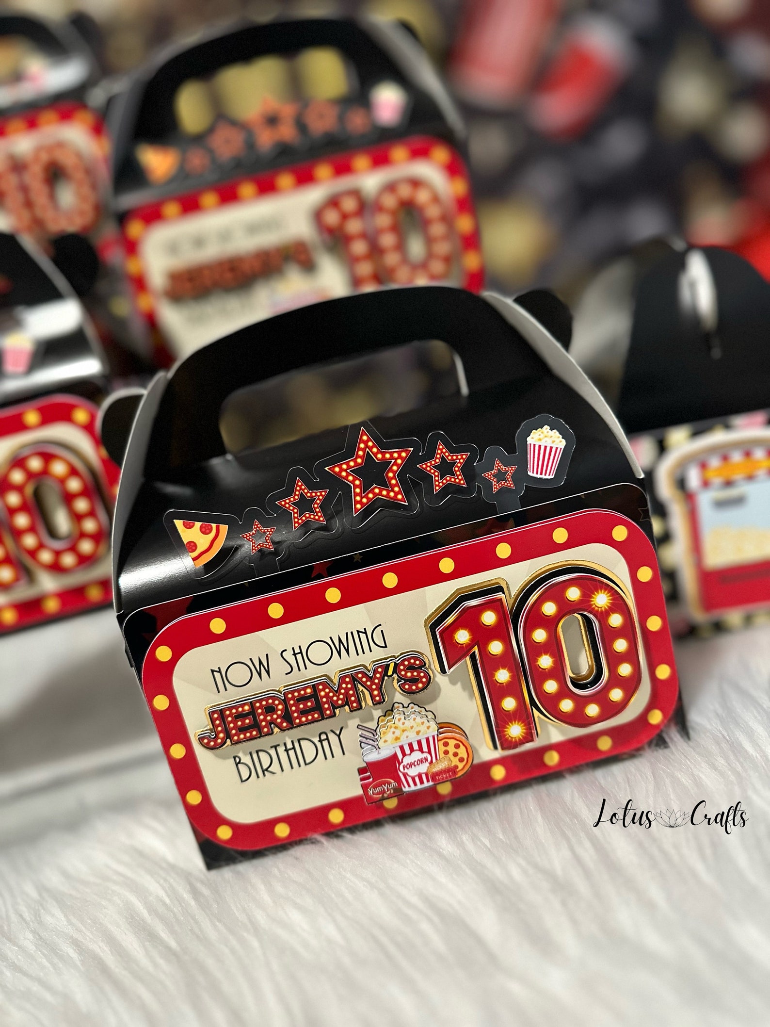 Movie Night Candy Boxes, Gable Boxes, Party Favor Boxes, Cinema Theme ...