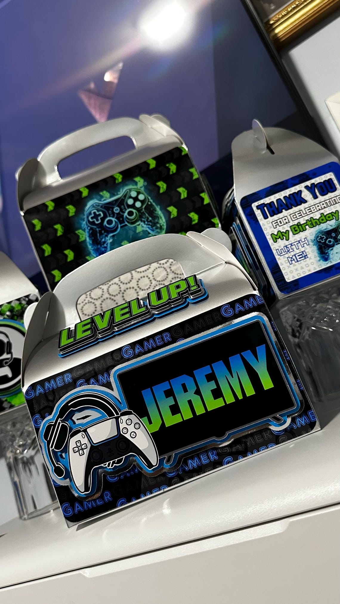 Gamer Gable Boxes, Level Up, Gaming Party, Gamer Party, Favor Boxes - Etsy