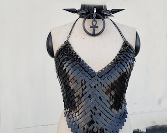 Scalemail Chainmail Crop Top / Bra Breastplate Armor - Etsy