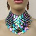 Iridescent Rainbow Alloy Scalemail Choker Collar ,dragon Scale ...
