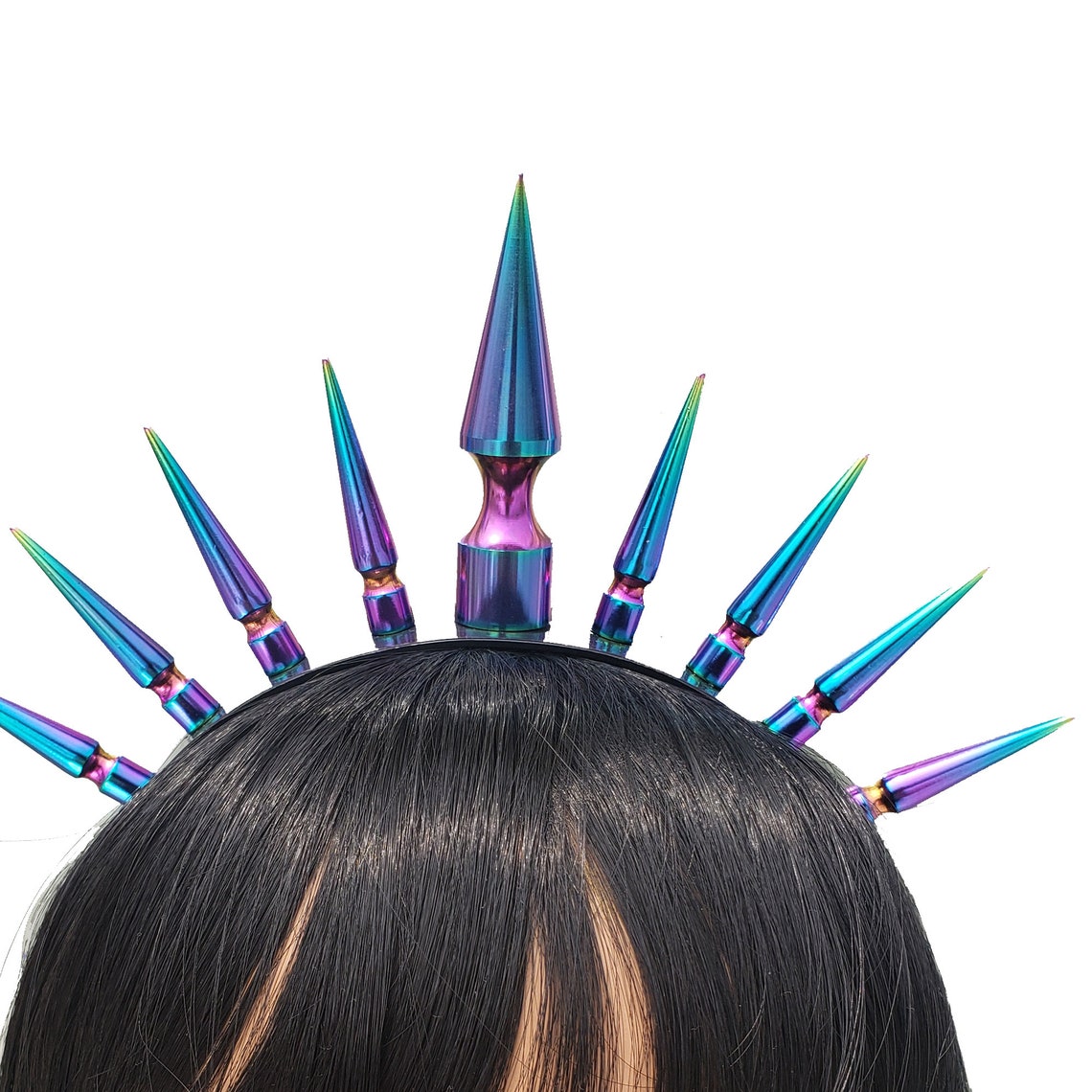 Gothic Spiked Headpiece ,goth Punk Spike Head Dress ,halo Crown ...