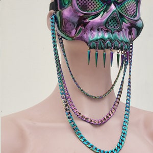 Iridescent Rainbow Bad Bunny Mask,rave Mask,fetish Rabbit Mask,sexy ...