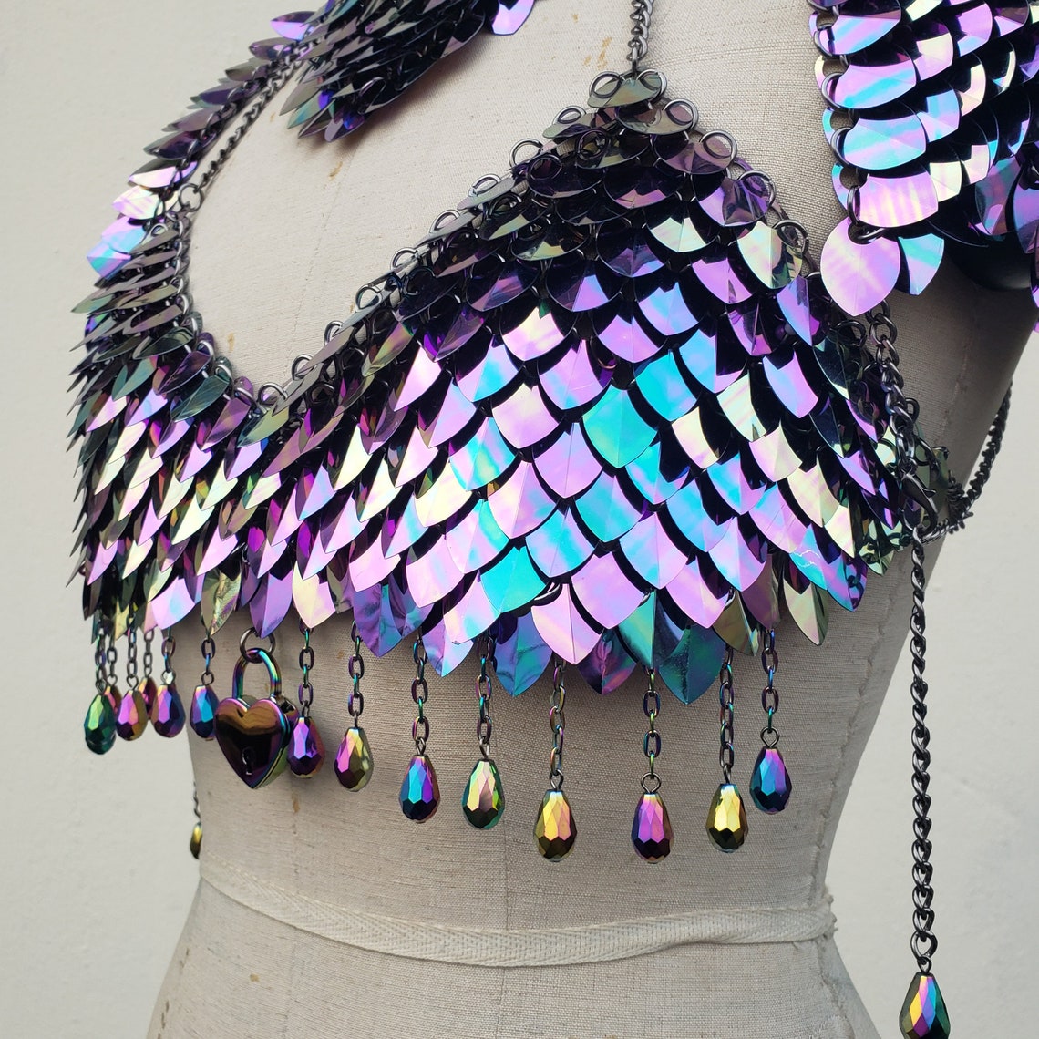 Holographic Scalemail Chainmail Harness Shoulder Pauldrons - Etsy