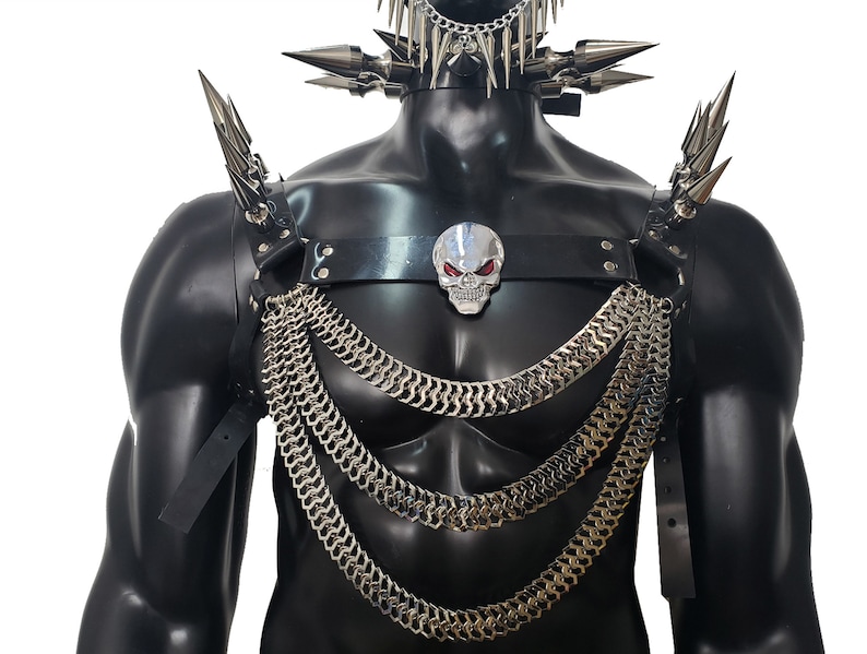 Huge Spiked Heavy Rubber Chest Harnessgay LGBT Pride Harness - Etsy