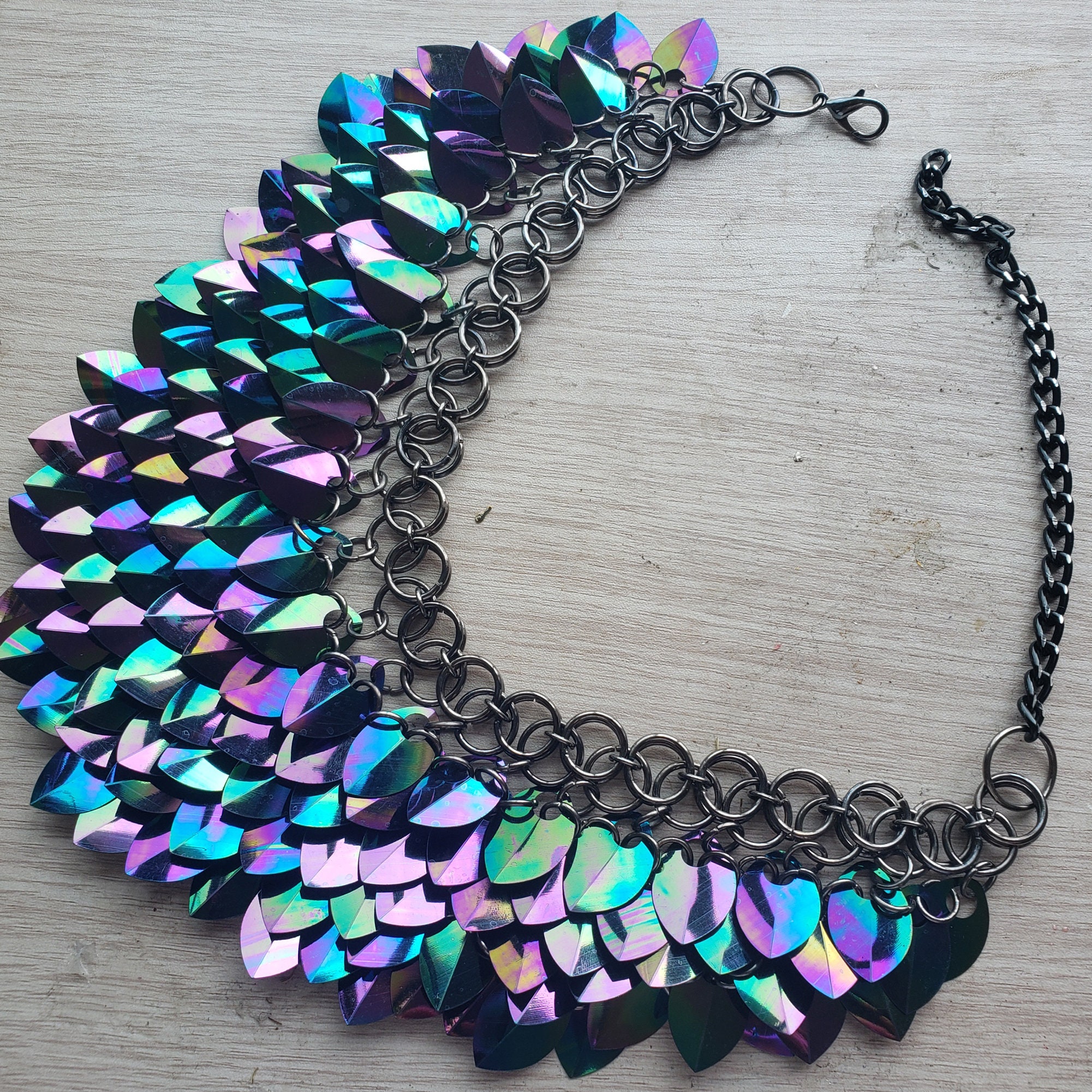 Scalemaille Choker Scalemail Necklace Jewelry Chainmaille - Etsy