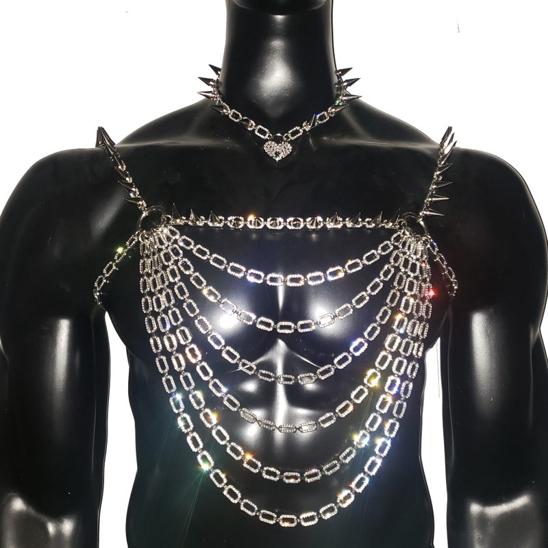 Rhinestone Body Chain - Etsy