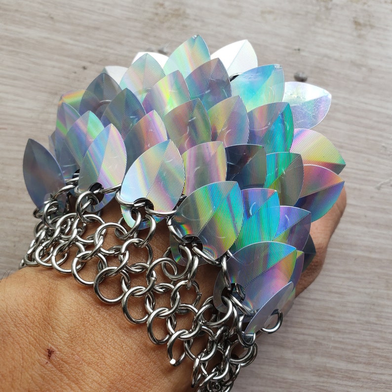 Holographic Scalemail Chainmail Harness Shoulder Pauldrons | Etsy