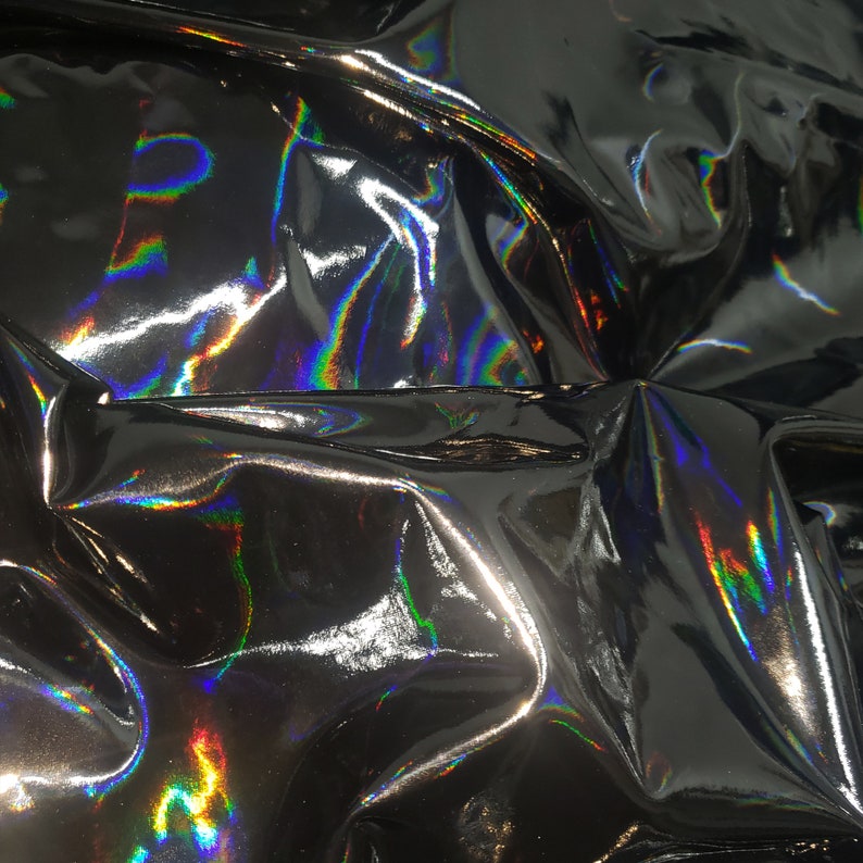 Holographic Black Gloss Stretch PVC Vinyliridescent Rainbow 4 - Etsy