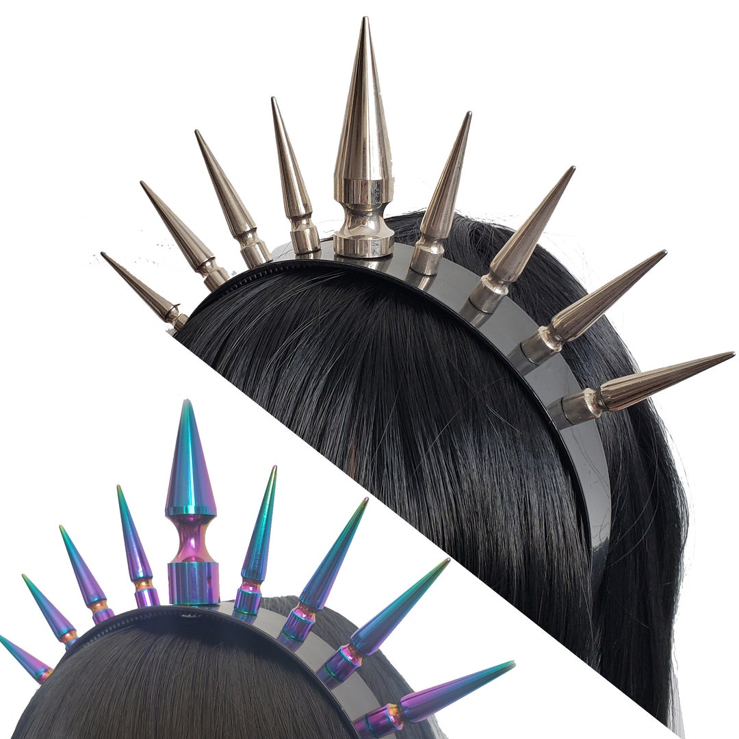 Gothic Spiked Headpiece ,goth Punk Spike Head Dress ,halo Crown Headband,alternative ,rave ...