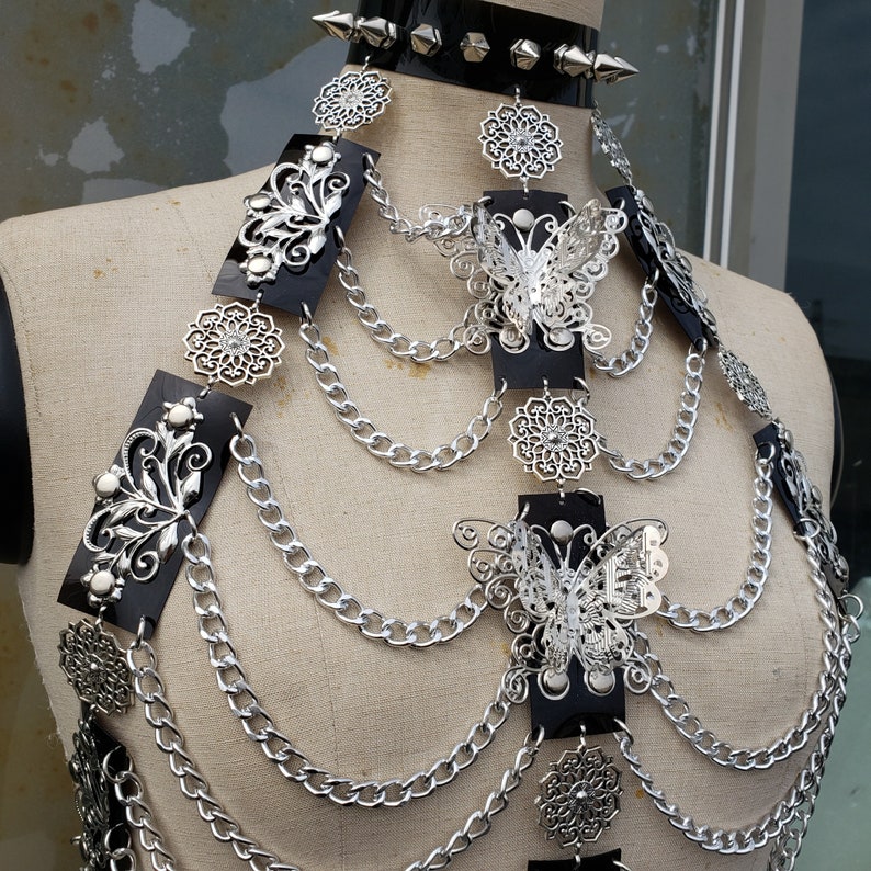 Butterfly Harness,chest Chain Harness , PVC Harness With Spike Choker ...