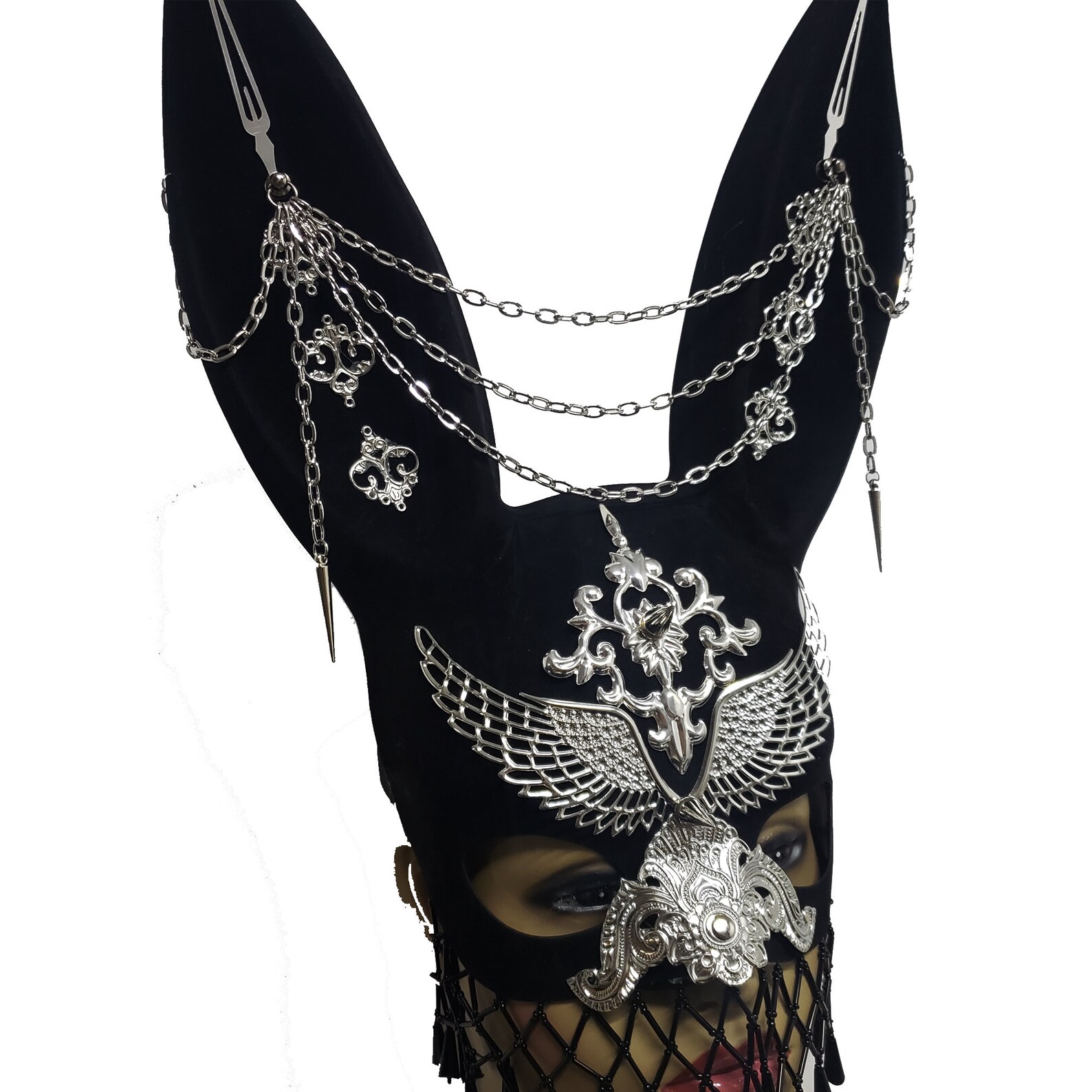 Black Bunny Mask,rave Mask,fetish Rabbit Mask,sexy Masquerade,halloween ...