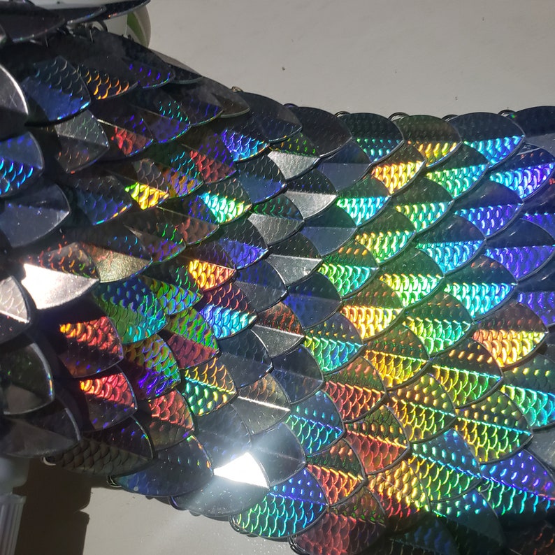 500 Large Rainbow Holographic Dragon Scales: Alloy Scalemaille for ...