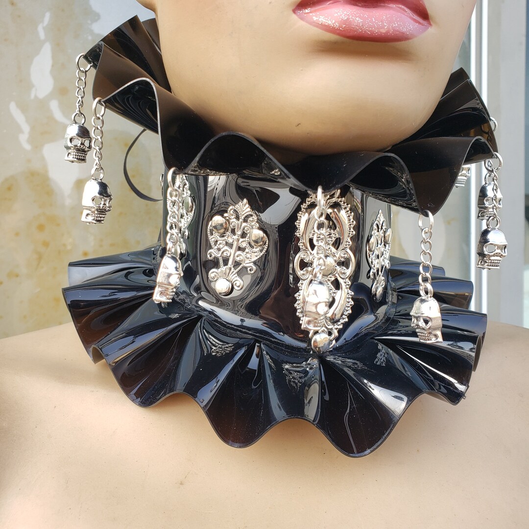PVC Gothic Posture Collar,corset Collar,fetish Collar,lace up Collar ...
