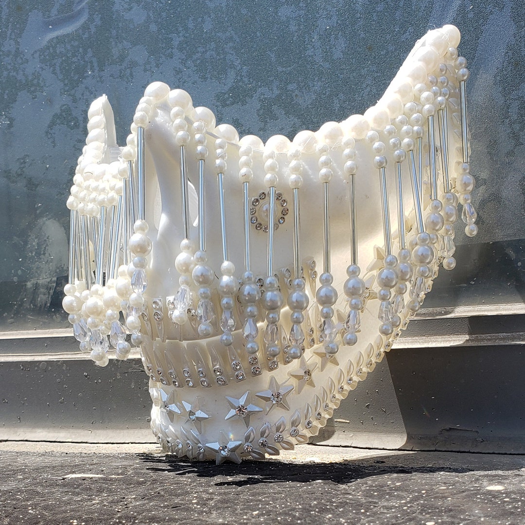 White Skull Mask,pearl Mask,rave Mask,fetival Mask,halloween Mask ...