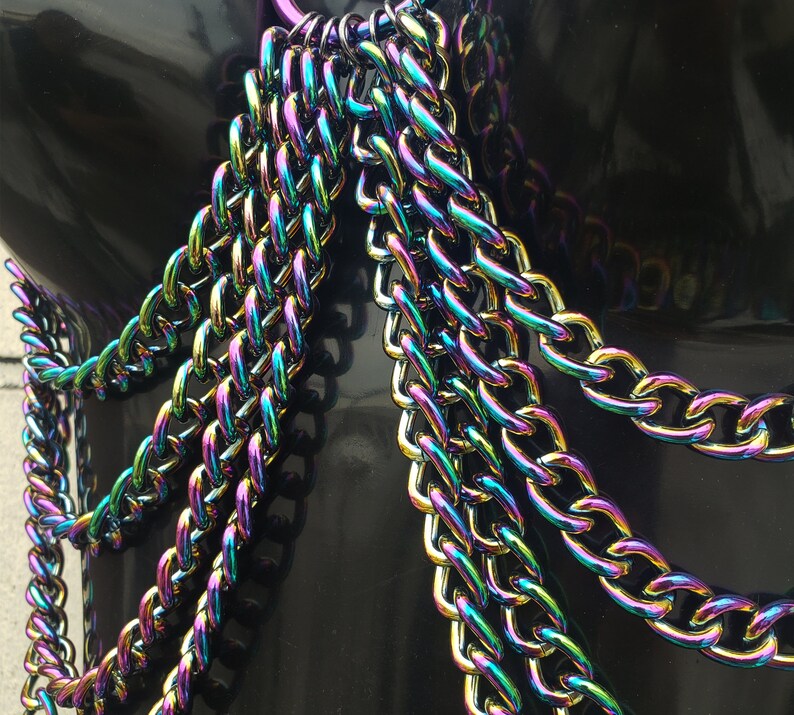Rainbow Body Chain Harnessfetish Harnesswomen Chest Chain - Etsy