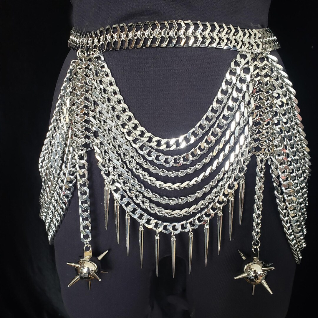 Chainmail Waist Chain ,flail Morning Star Rave Outfit,body Chain ...