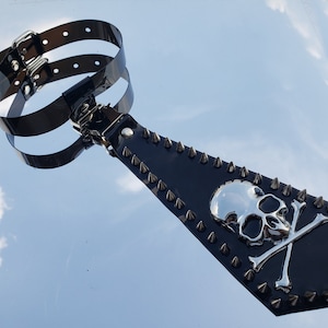 Skull Punk Tie, Cosplay Student Necktie, PVC Gothic Rock Heavy Metal ...