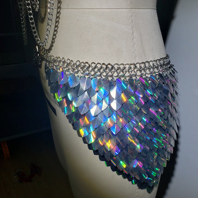 Holographic Scalemail Chainmail Harness Shoulder Pauldrons | Etsy