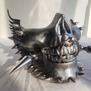 Gothic Skull Mask,cyber Goth Spike Studded Mask,gothic Steampunk Mask ...