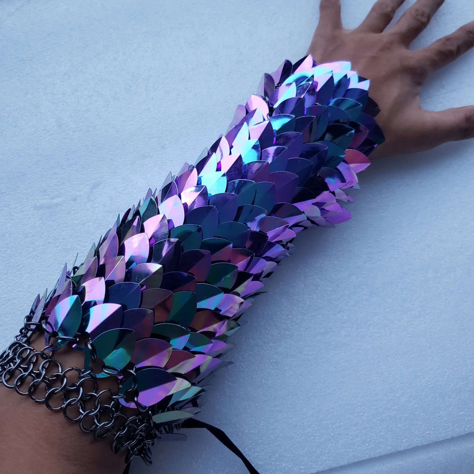 Black Holographic Iridescent Scalemail Chainmail Scalemail - Etsy