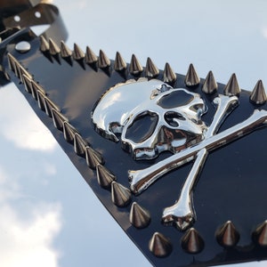 Skull Punk Tie, Cosplay Student Necktie, PVC Gothic Rock Heavy Metal ...