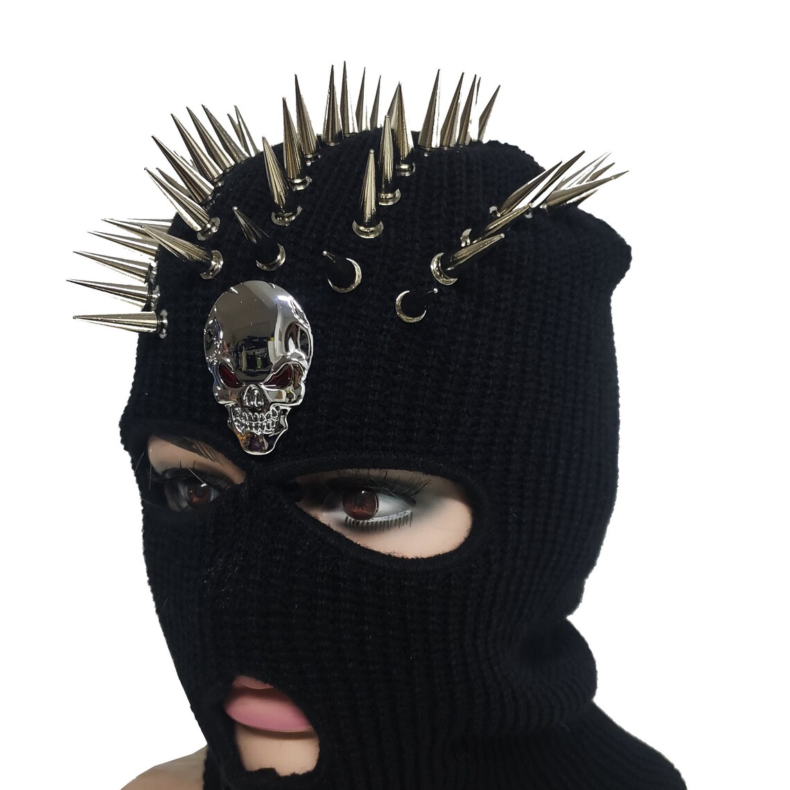 Skull Spiked Crochet Ski Mask Balaclava Beanie Knitting Masks for Men ...