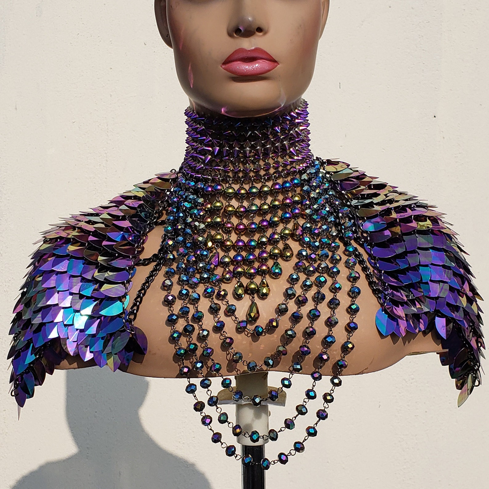 Iridescent Rainbow Scalemail Chainmail Harness Shoulder - Etsy