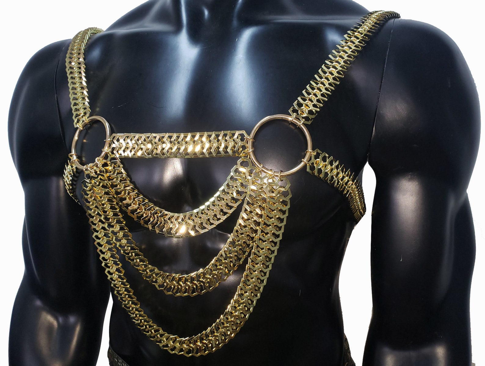 Gold Chainmail Chest Harness: Rave Burning Man Costume - Etsy